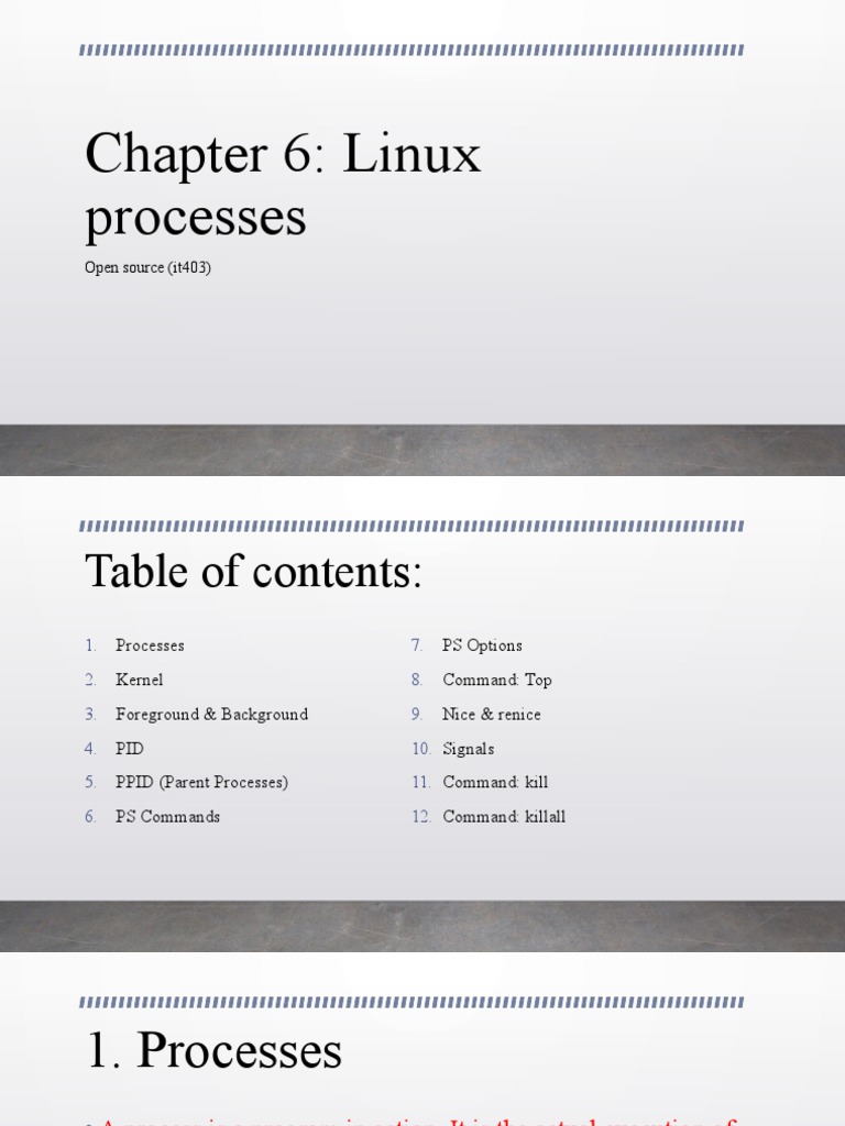 Chp6 Linux Processes | PDF | Process (Computing) | Operating System