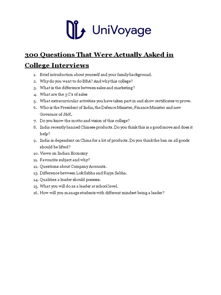 300 Real College Interview Questions | PDF | Monopoly | Demand