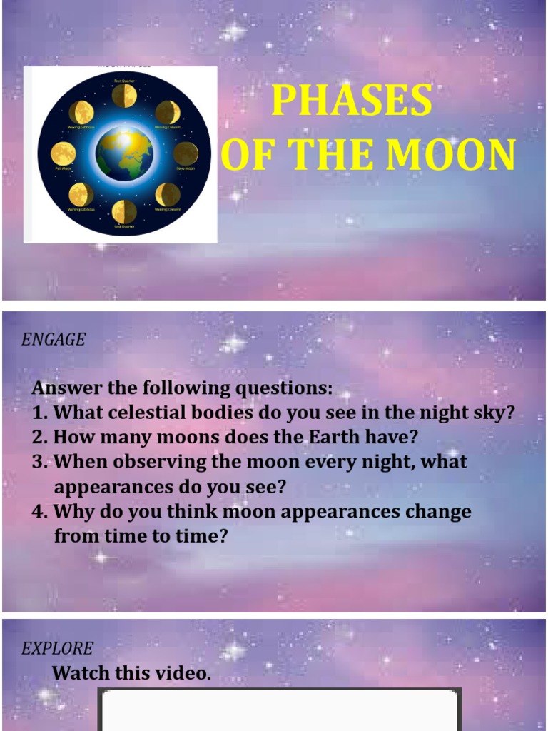 Sci-5 - q4 - Phases of The Moon | PDF | Moon | Ancient Astronomy