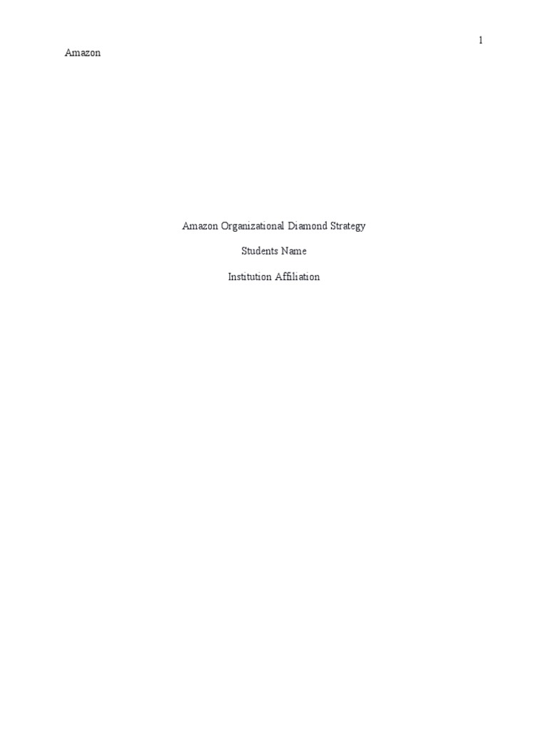 Amazon Organizational Diamond Strategy | PDF