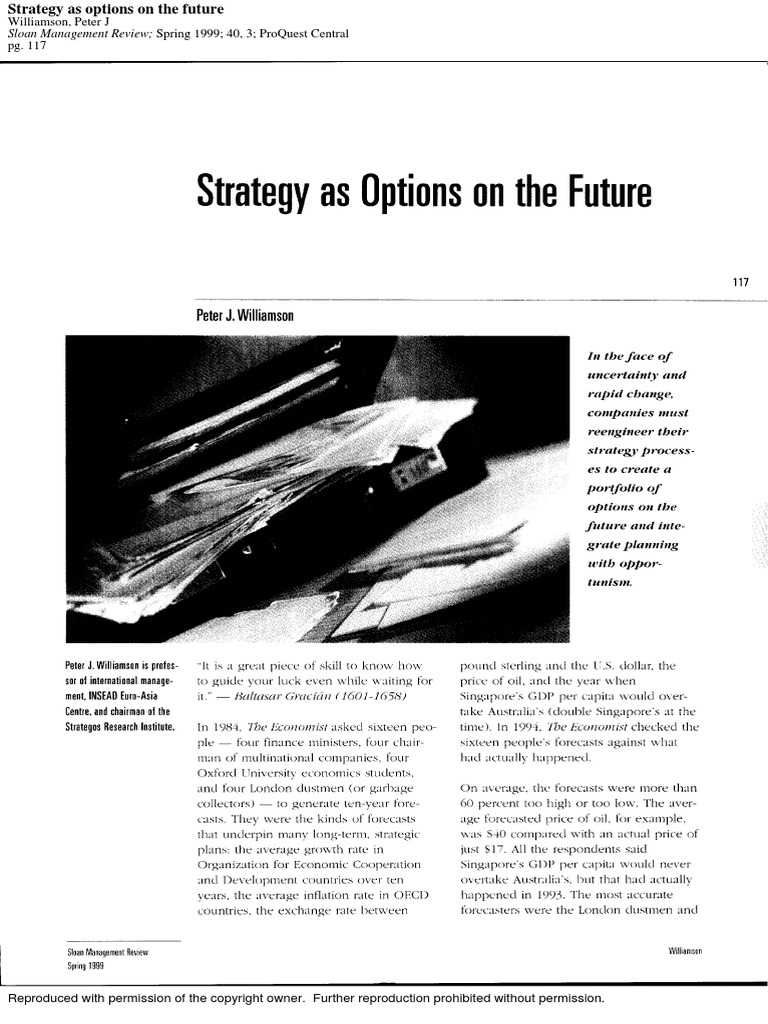 Strategy As Options On The Future | PDF