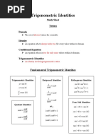 Trig Cheat Sheet | PDF | Trigonometric Functions | Sine