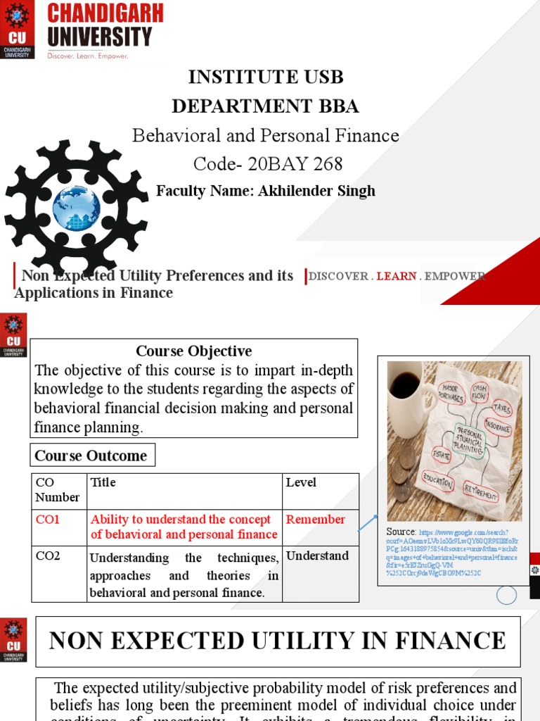 Non Expected Utility Preferences and Its Applications in Finance | PDF | Utility