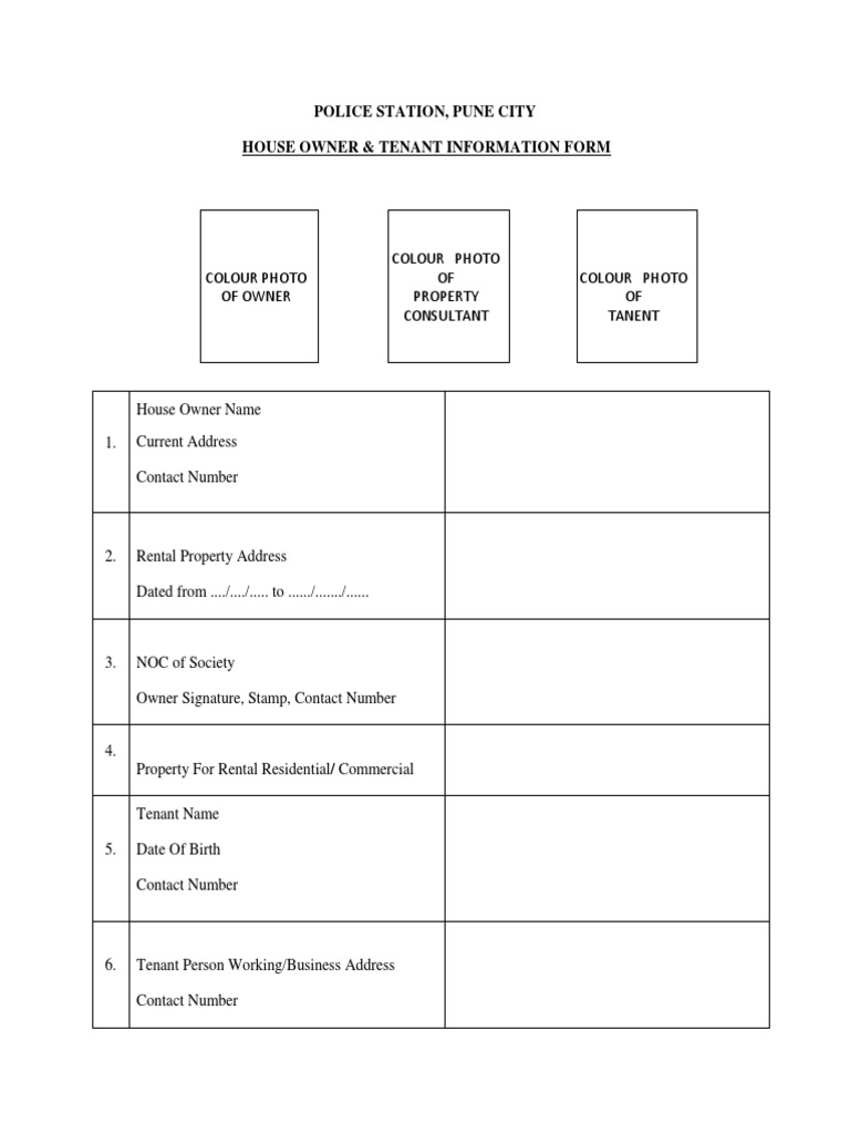 Tenant Intimation Form | PDF