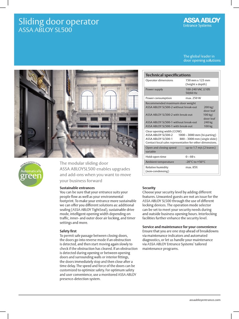 Sliding Door ASSA ABLOY SL500 | PDF