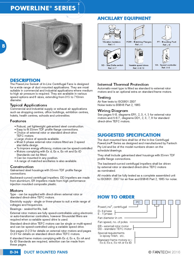 Powerline Series | PDF | Electric Motor | Duct (Flow)