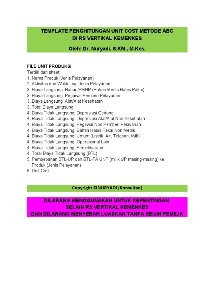 Templete Perhitungan UC ABC IBS New | PDF