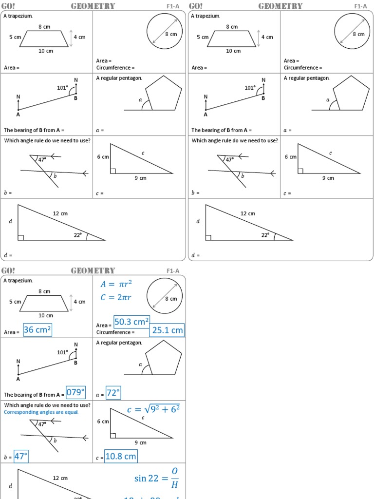 GCSE Geometry Foundation 1A A5 | Download Free PDF | Area | Geometry