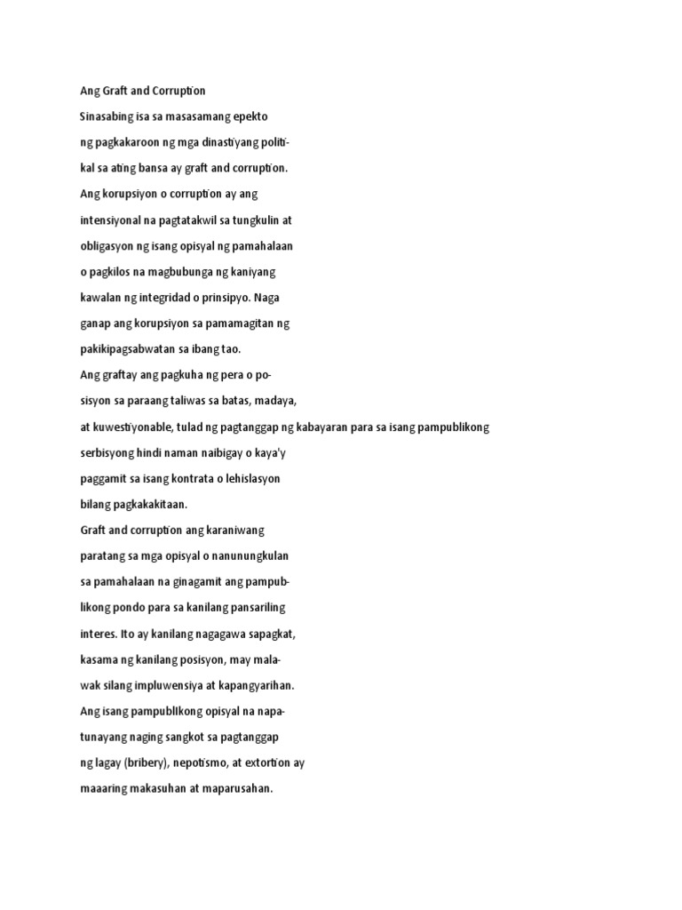 Lesson 5 (Graft and Corruption) | PDF