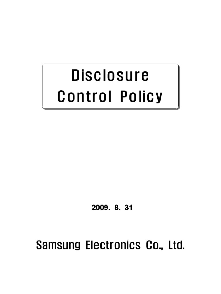 Samsung Electronics Disclosure Control Policy en | PDF | Discovery (Law ...