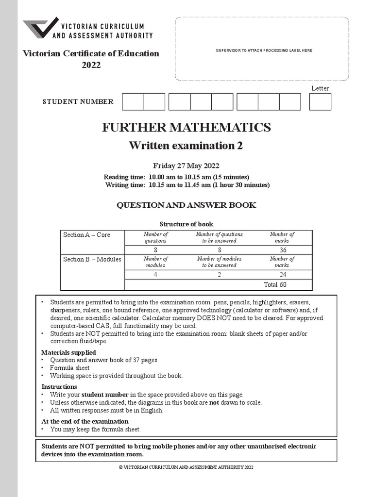 2022 Vcaa NHT Exam 2 | PDF | Ordinary Least Squares | Matrix (Mathematics)