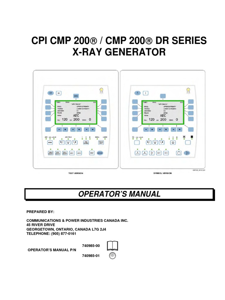 Cpi CMP 200 X-Ray Generator | Download Free PDF | Electromagnetic ...