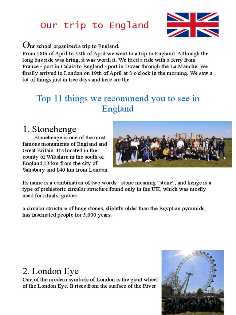 Trip To London - Template | PDF | Greenwich Mean Time | London