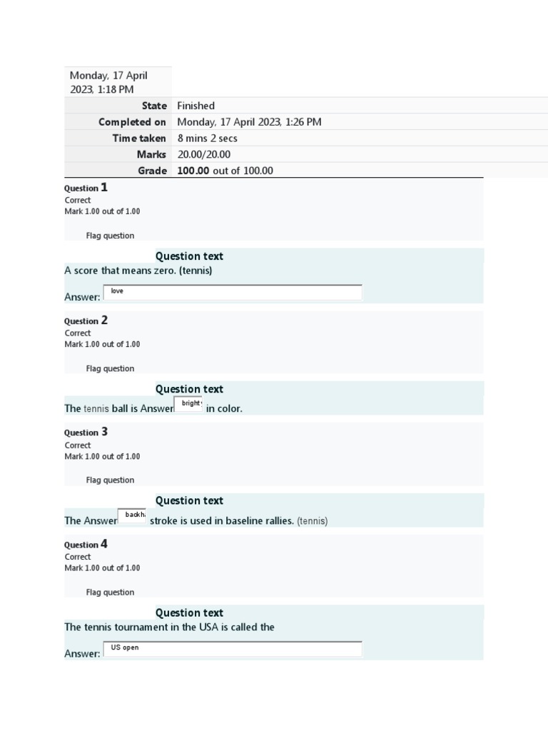 PEH Q1 Long Quiz 2 (Performance Task 2) | PDF | Games Of Physical Skill | Sports