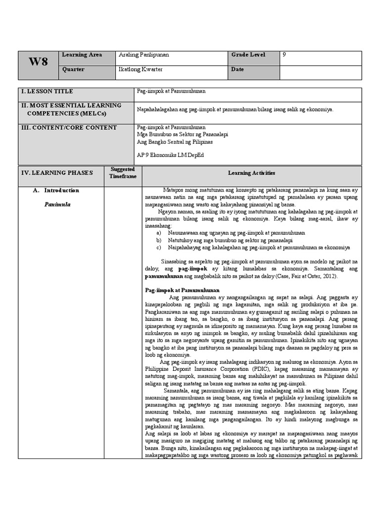 Ks3 Leap Ap9 q3 Week 8 | PDF