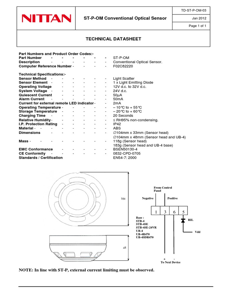 Nittan Smoke Detectors | PDF | Light Emitting Diode | Sensor