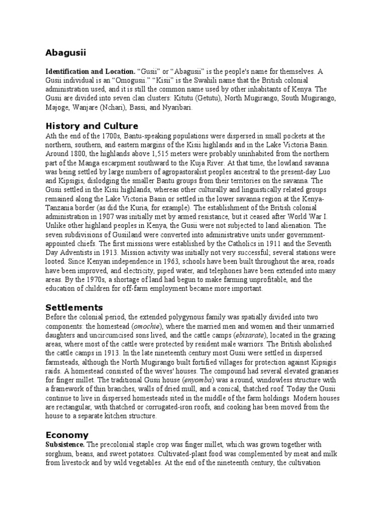 Abagusii Story | PDF | Kinship | Family