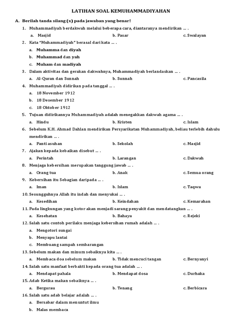 Latihan Soal KMD 2022-2023 (Genap) | PDF | Agama & Spiritualitas