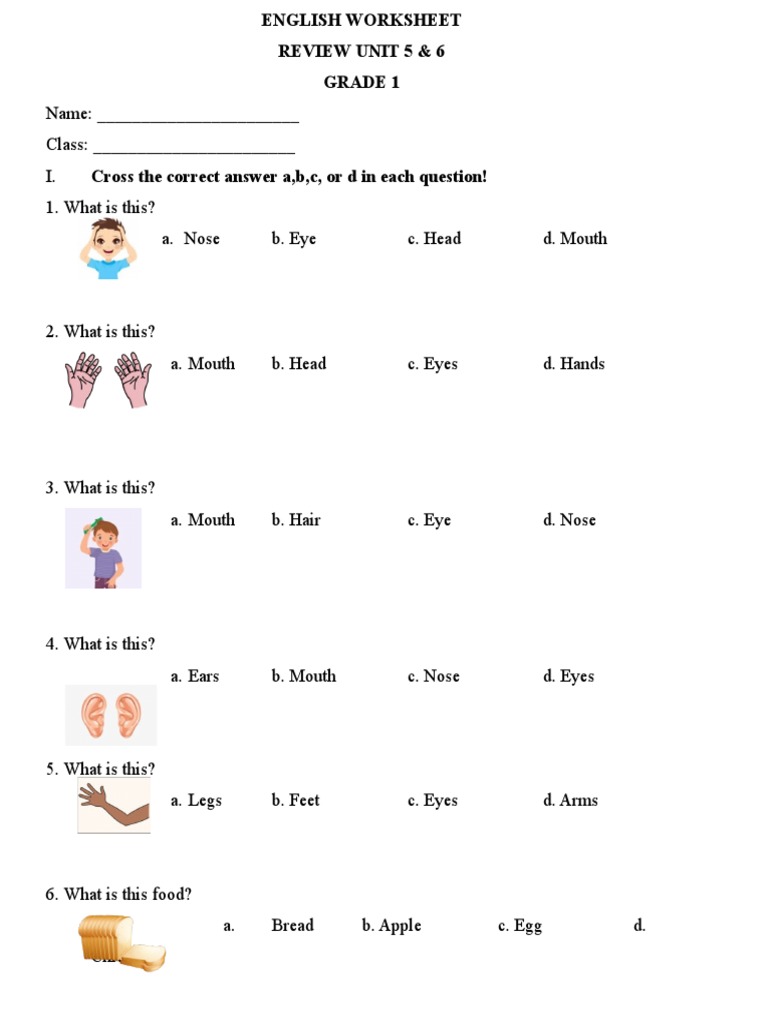 Latihan Soal Bahasa Inggris Kelas 1 | PDF