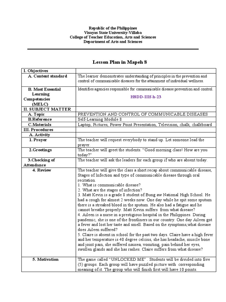Sample LP | PDF | Infection | Teachers