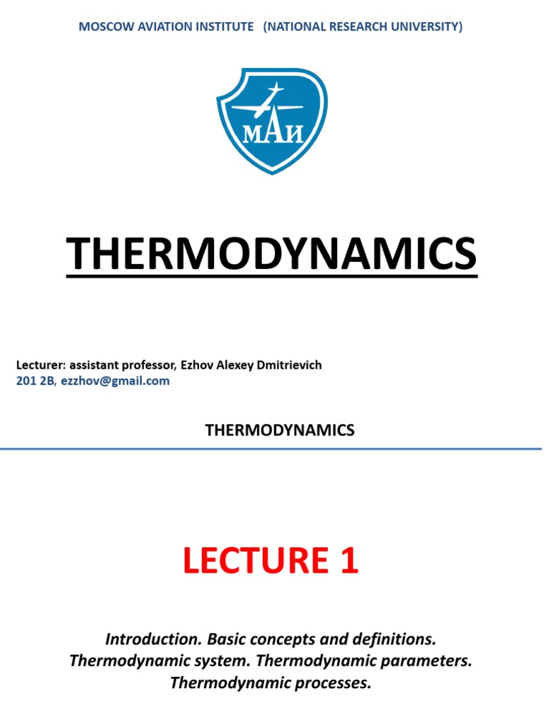 Thermodynamic Lecture 1 | PDF