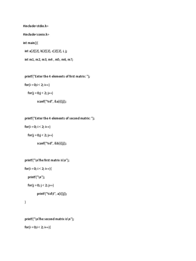 Strassen's Algo | PDF | Computers