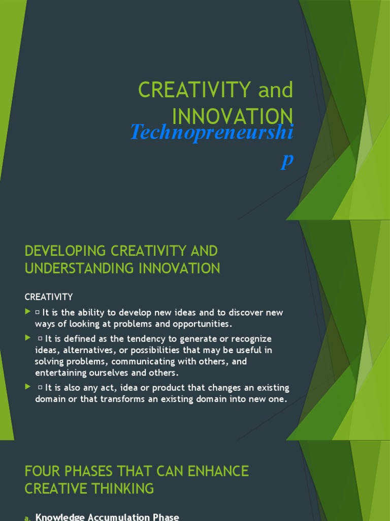 Creativity and Innovation | PDF | Creativity | Entrepreneurship