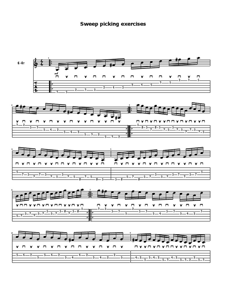 Sweep-Picking ESERCIZI | PDF
