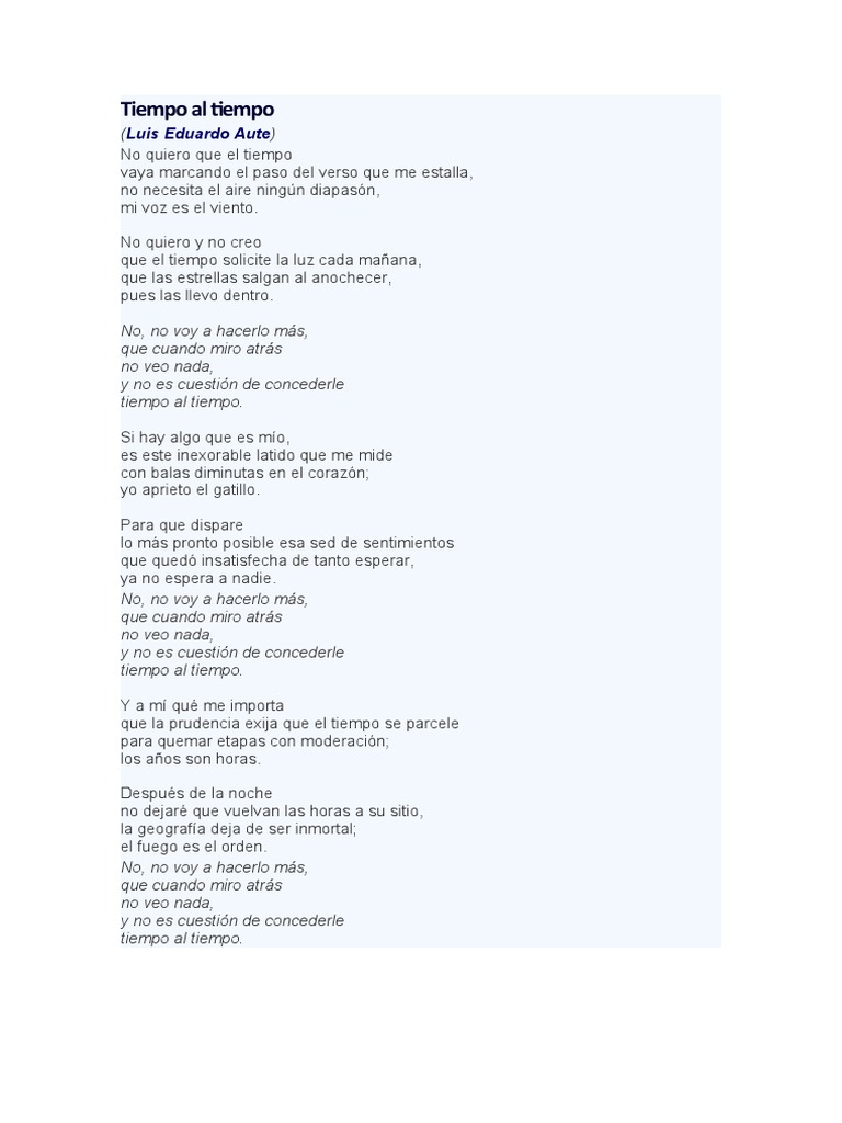 Poema sobre el tiempo y la espera | PDF