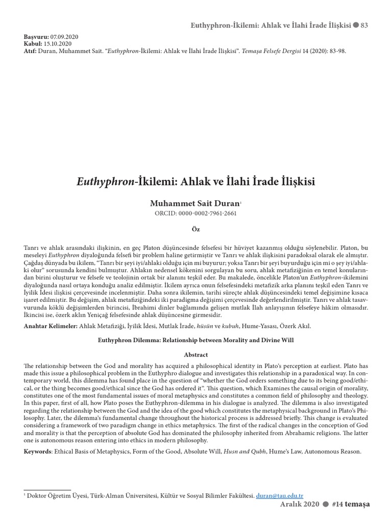 Euthyphron Ikilemi | PDF