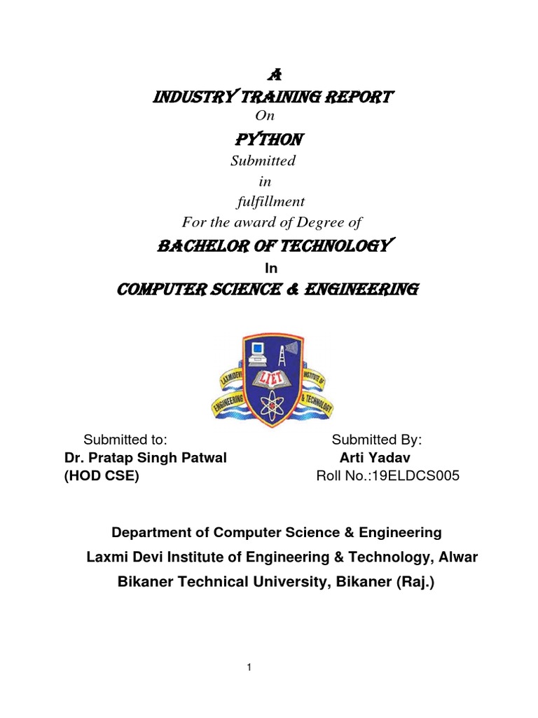 Industrial Report Pdf Object Oriented Programming Scripting Language