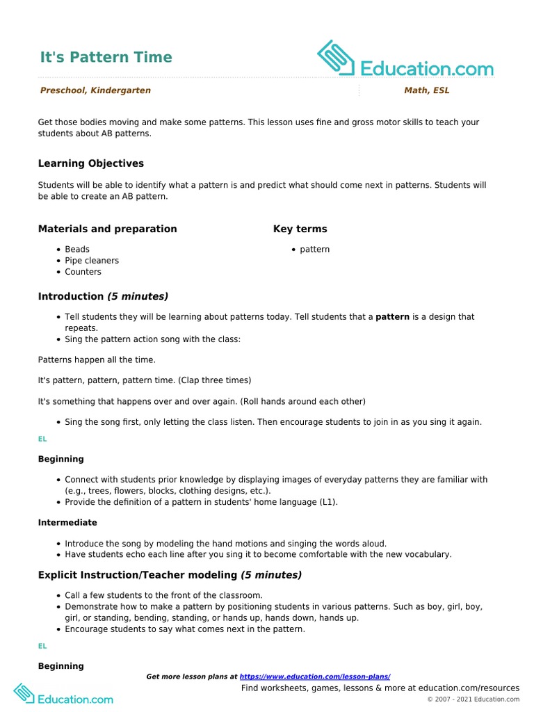 Usr Local SRC Education - Com Files Static Lesson-Plans Its-Pattern-Time Its-Pattern-Time | PDF ...