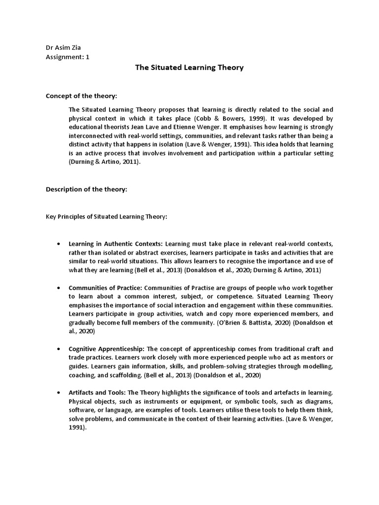 Situated Learning Theory | PDF | Learning | Simulation Situated Learning Theory | PDF | Learning | Simulation