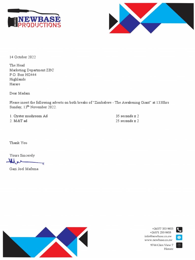 Advert Letter | PDF | Law