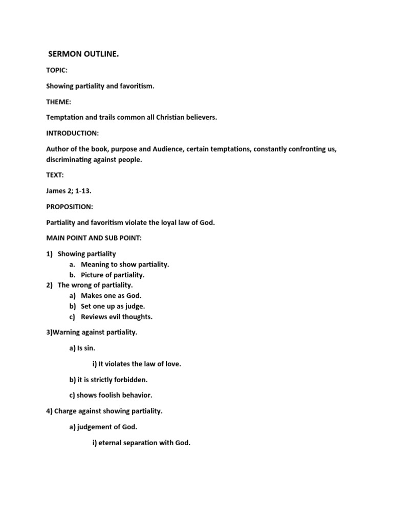 SERMON OUTLINE PDF