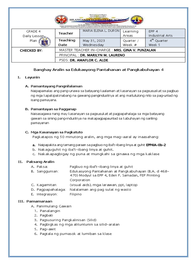 DLP-DEMO-GRADE-4-EPP-May 24 | PDF