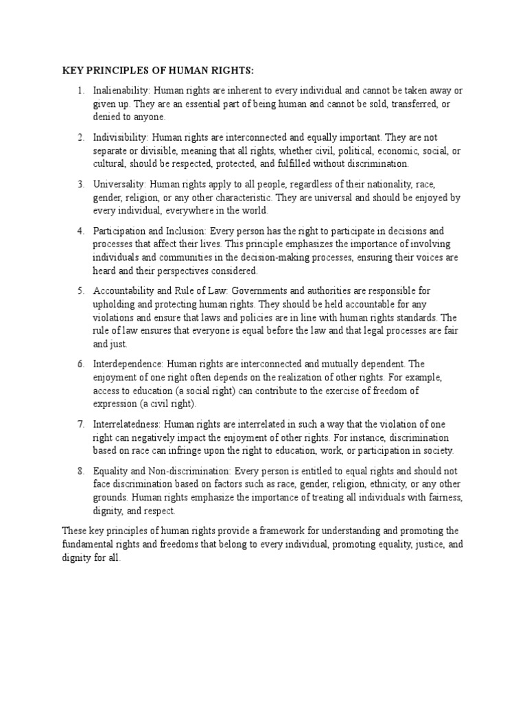 Key Principles of Human Rights | PDF | Rights | Human Rights