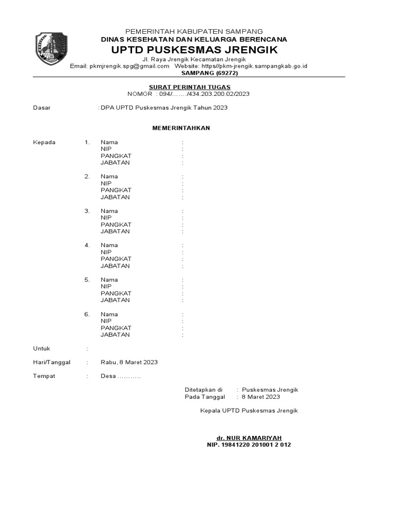 Contoh SPJ BOK 2023 | PDF