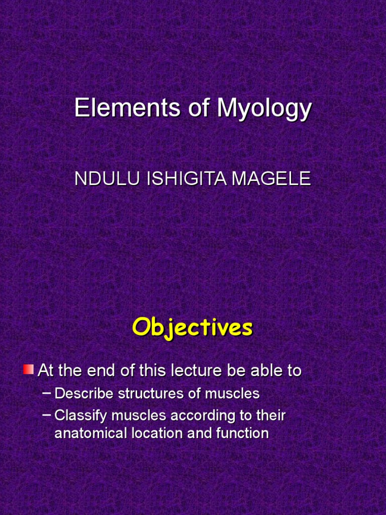 Elements of Myology-1 | PDF