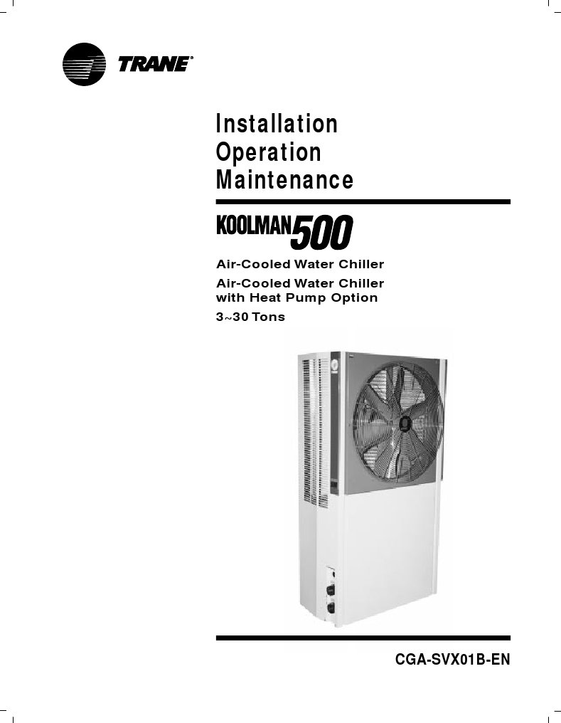 Cga Svx01b en 0404 Trane | PDF | Switch | Hvac