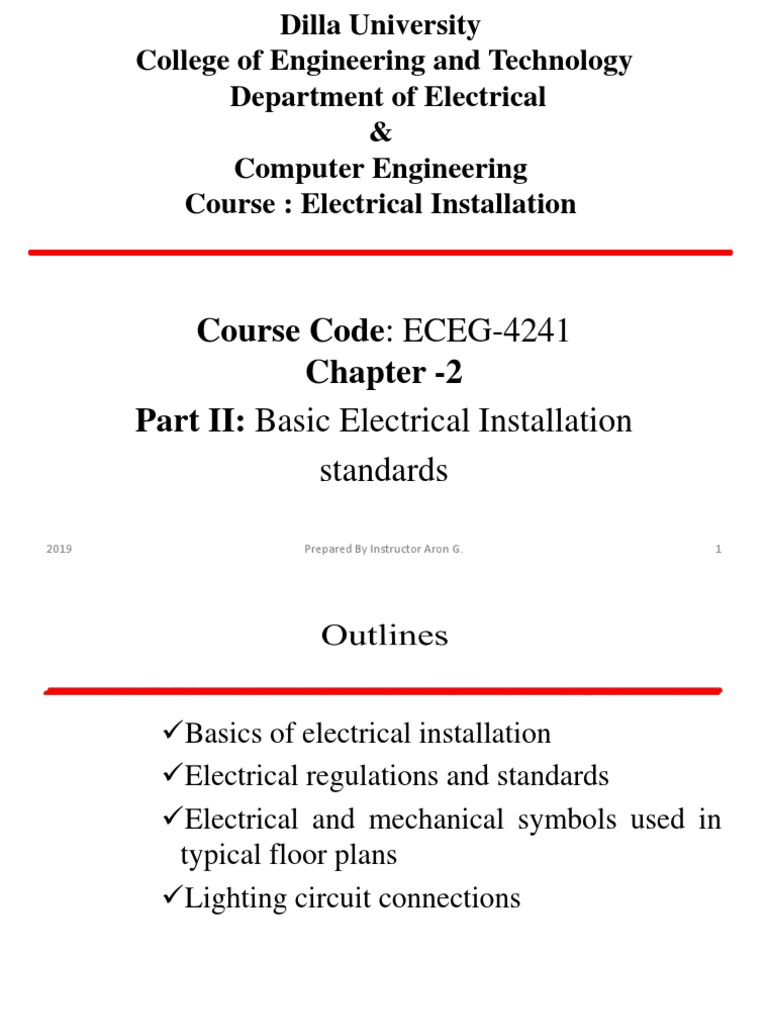 Electrical Installation Standards Overview | PDF | Electrical Wiring ...