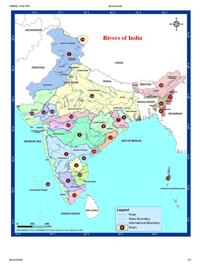Rivers Map of India | PDF