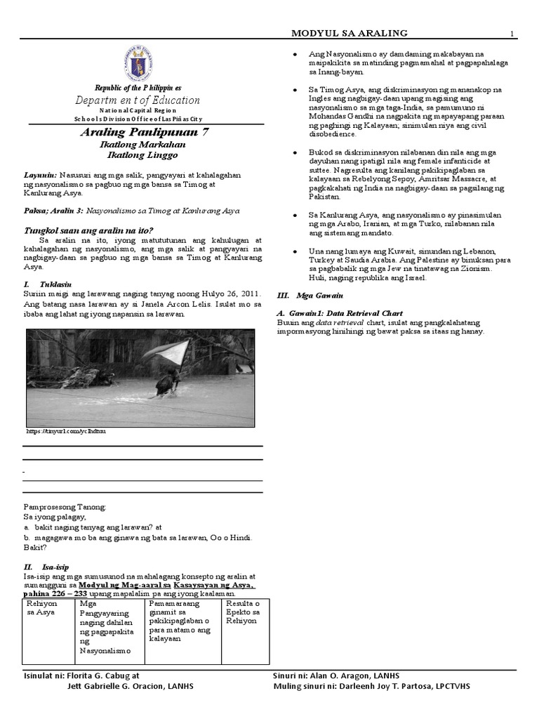 3.AP7 3rd Q Module Aralin 3 Revalidated Partosa | PDF