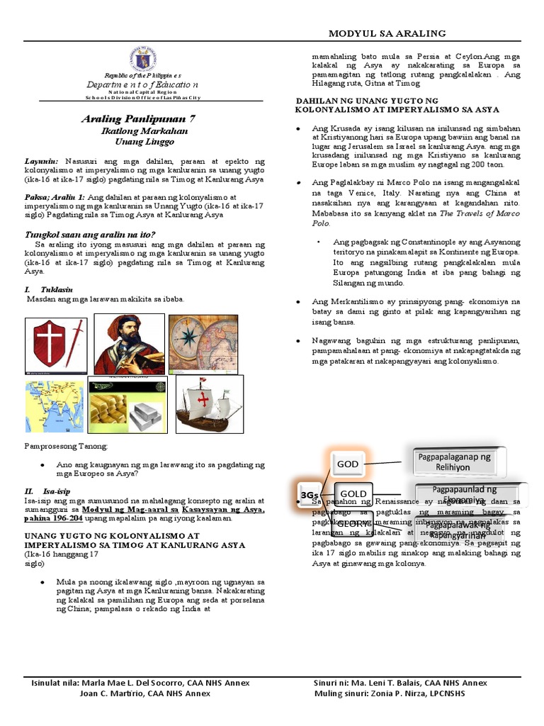1.AP7 3rd QRT MODULE Aralin 1 Revalidated NIRZA | PDF