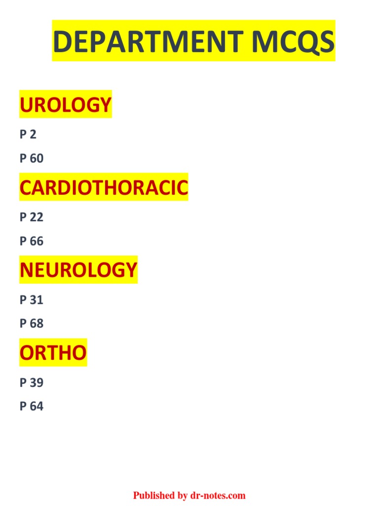 Answered Surgery Department Mcqs Specialities Esp DR Notes | PDF ...