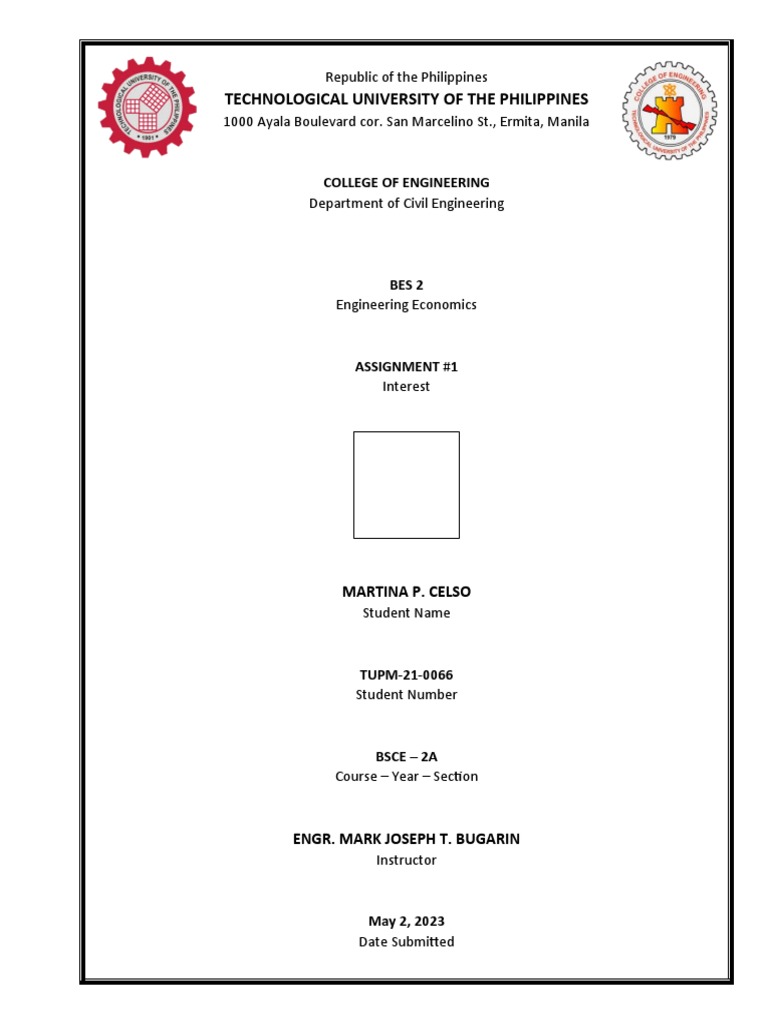 Engineering Economics Assignment #1 - Simple Interest | PDF