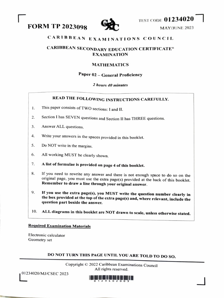 Maths Paper 2 2023 May | PDF | Trigonometric Functions | Circle