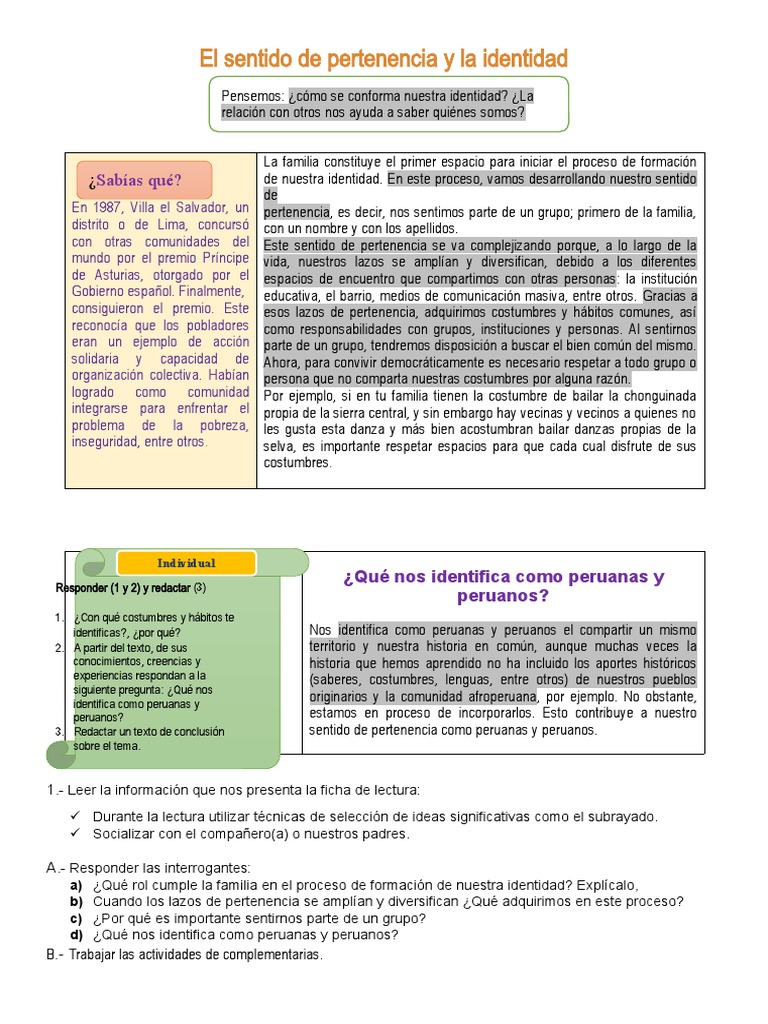 Ficha de Lectura DPCC 1° | PDF