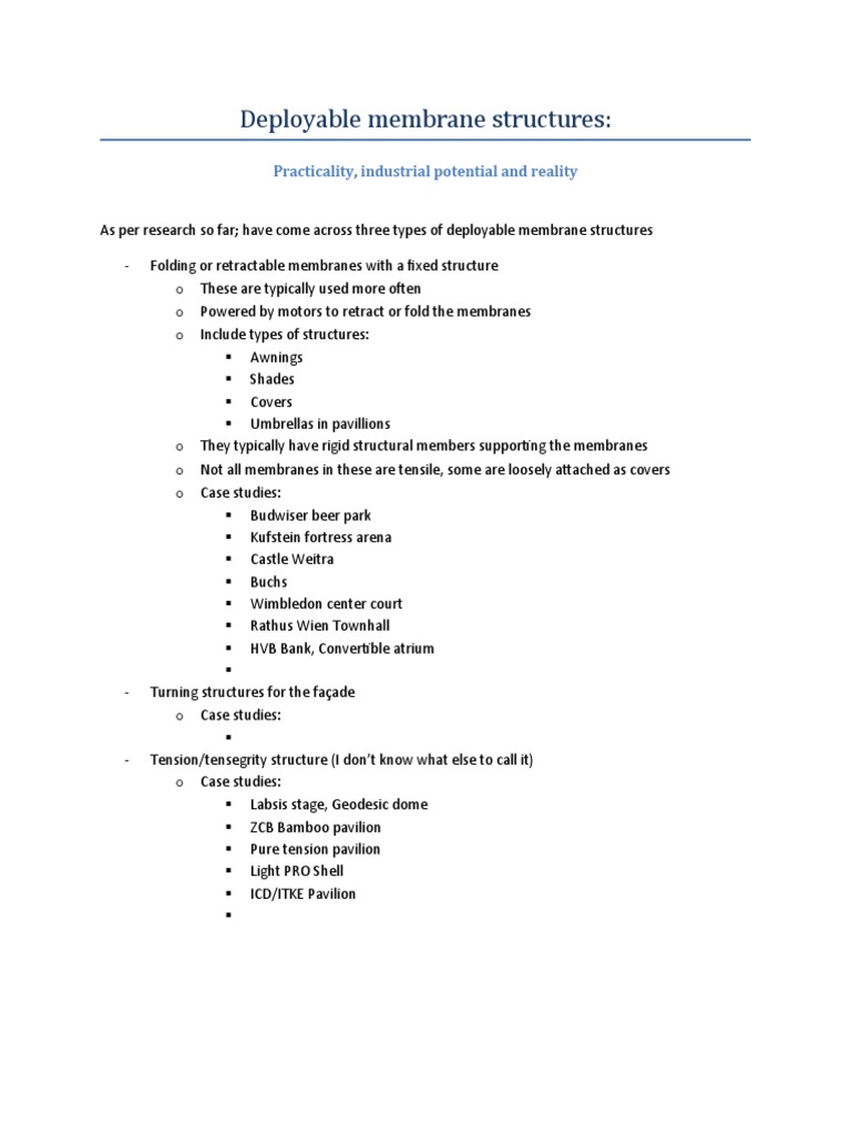 Deployable Membrane Structures-Synopsis-08-06-2023 | PDF
