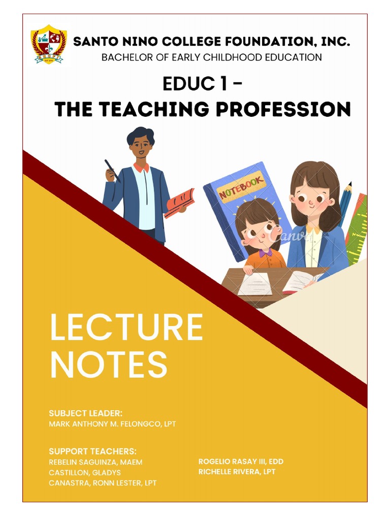 Educ 1 Lecture Notes Pdf